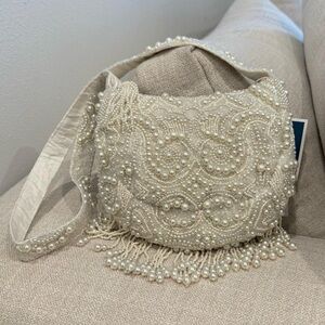 Bags | Tj Maxx Marshalls Viral Pearl Beaded Shoulder Bag With Beaded ...